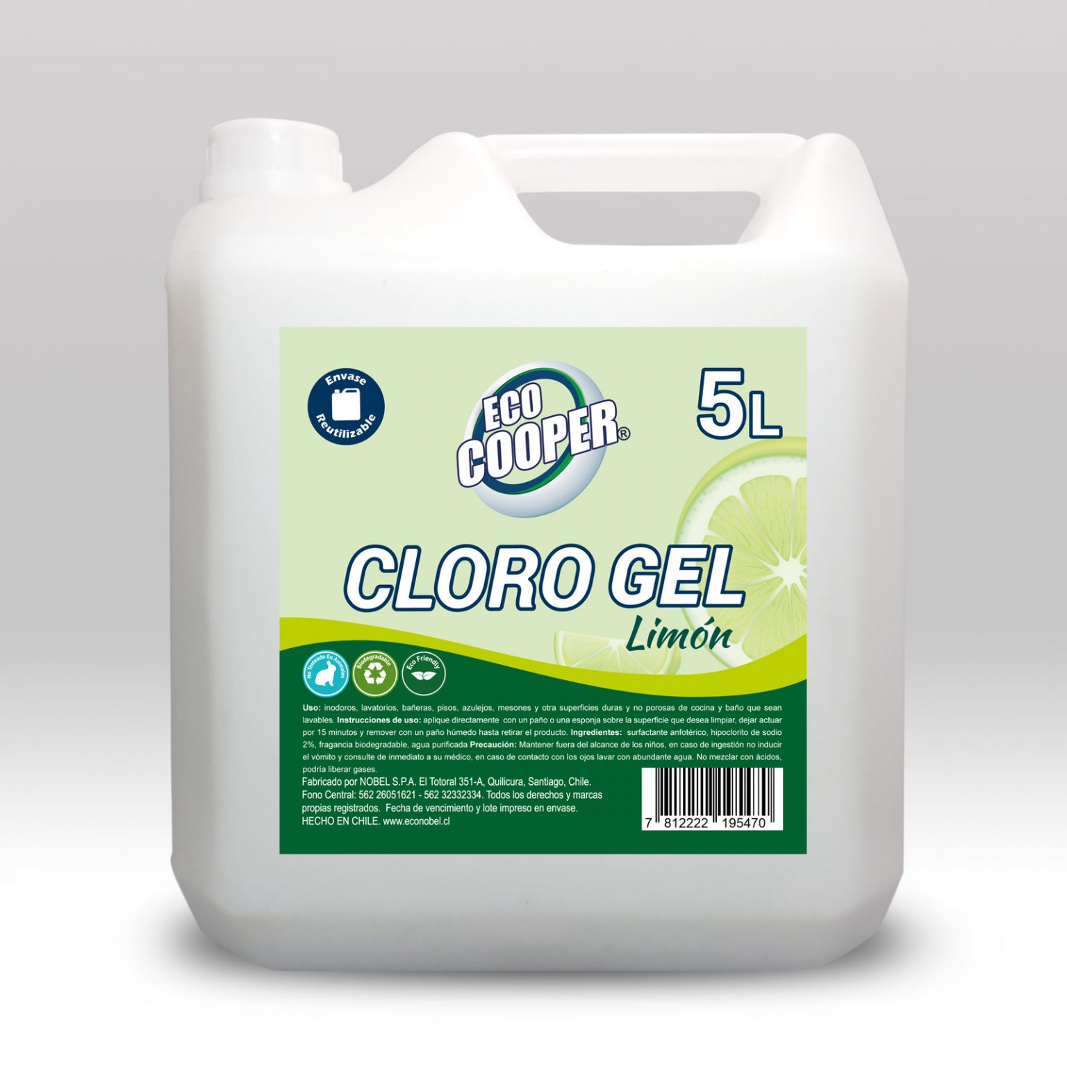 Cloro Gel Limón Eco Cooper - Detergentes Nobel